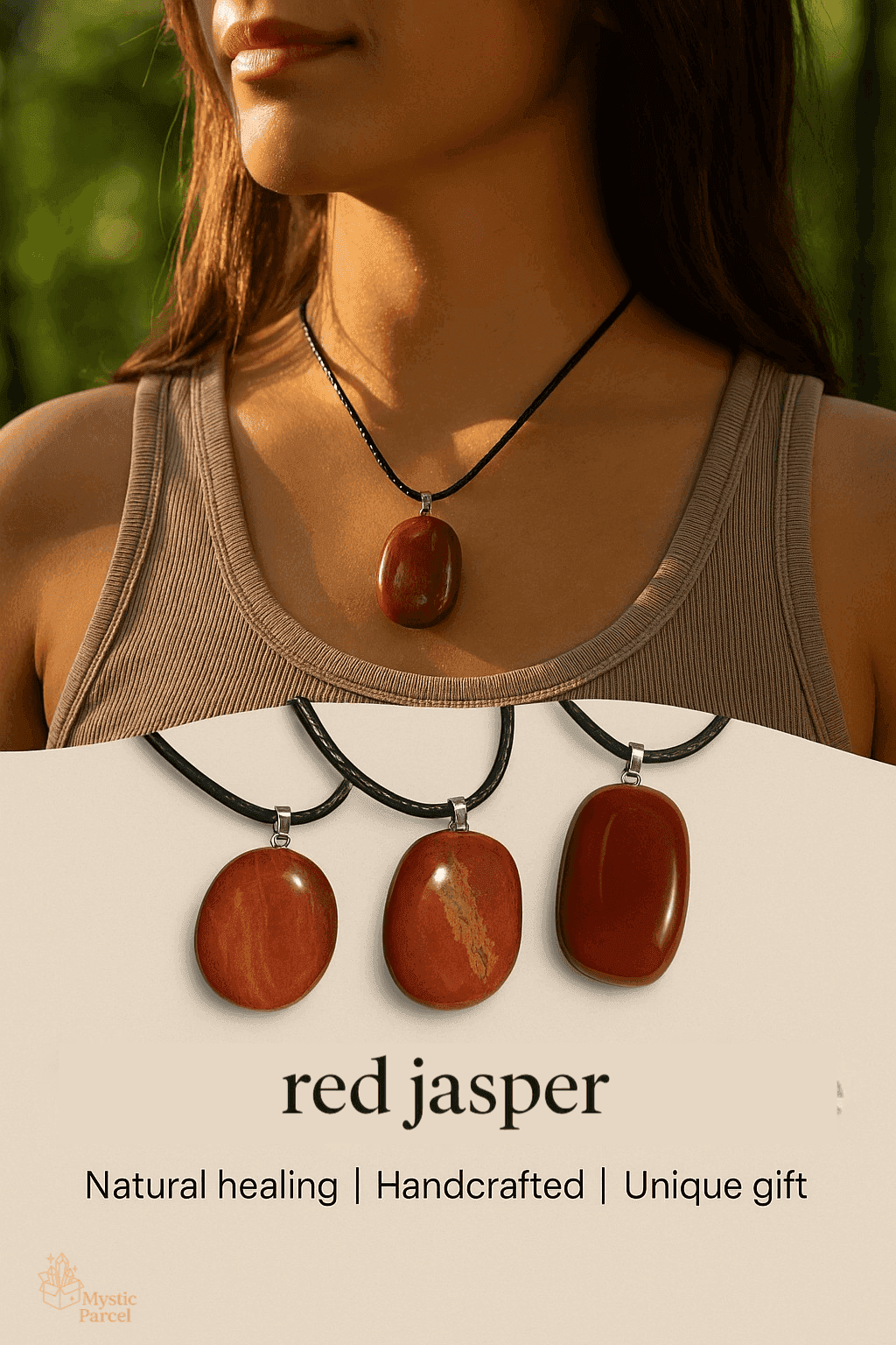 Tumbled Red Jasper Necklace - Red Jasper Pendant | Root Chakra Stone ...